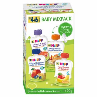HiPP Mixpack Baby Squeeze Pouches 4x90g – Milana's Baby Organics